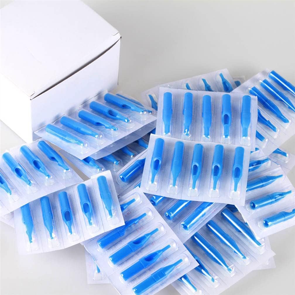 100pcs Tattoo Disposable Nozzle Tips,Mixed Blue Tattoo Tip Tubes,for ...