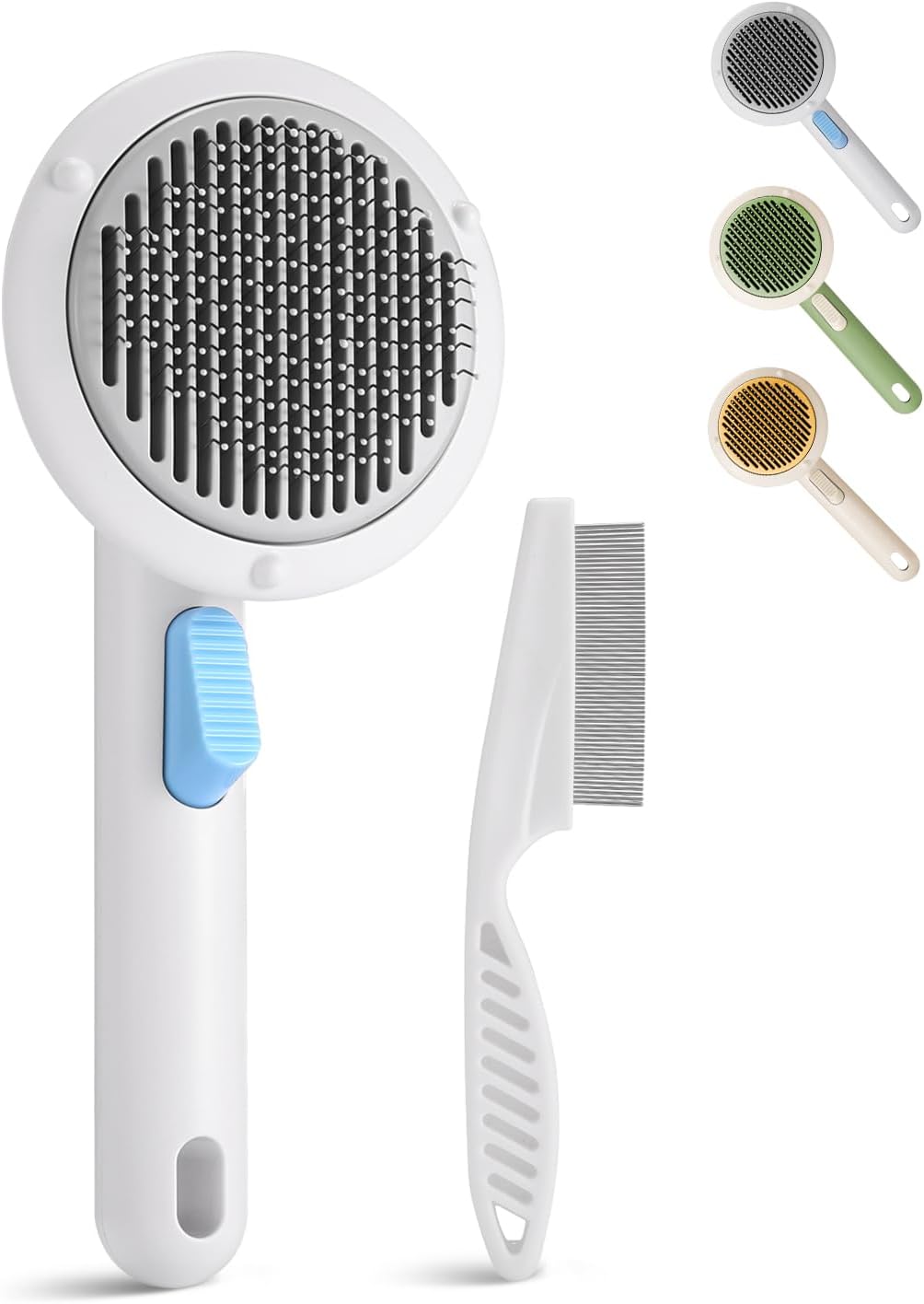 Amazon.com: Cat Hair Brush with Release Button, RIFNEEIM Pet Self ...