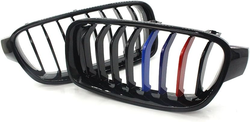 Vorne Nieren Kühlergrill Gittereinsätze,Glänzend Schwarz,M Farbe,For ...