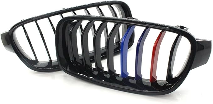 Vorne Nieren Kühlergrill Gittereinsätze,Glänzend Schwarz,M Farbe,For ...