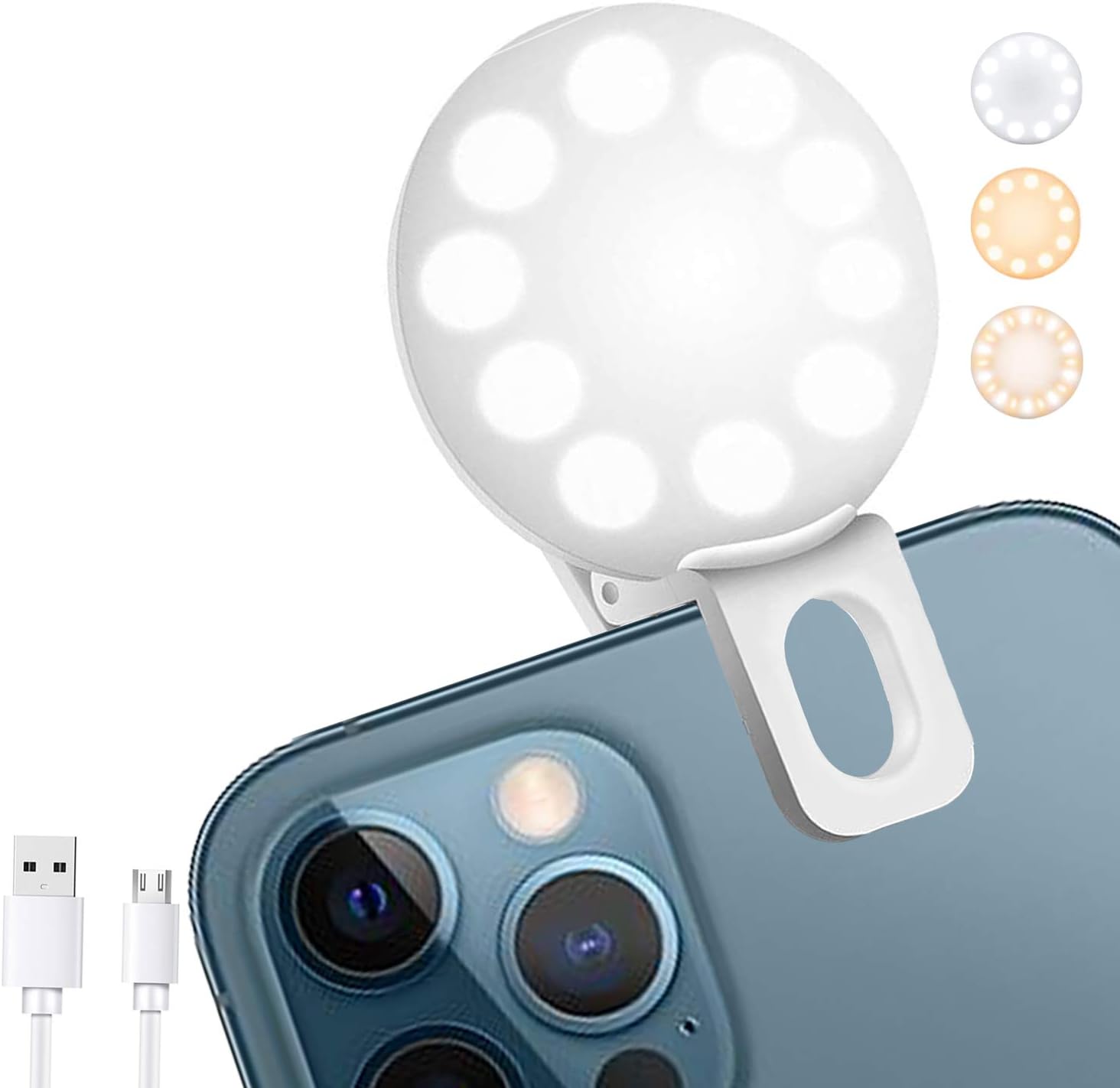 Mini Ring Light, Sansent Small Clip On Ring Light,Portable LED Light ...