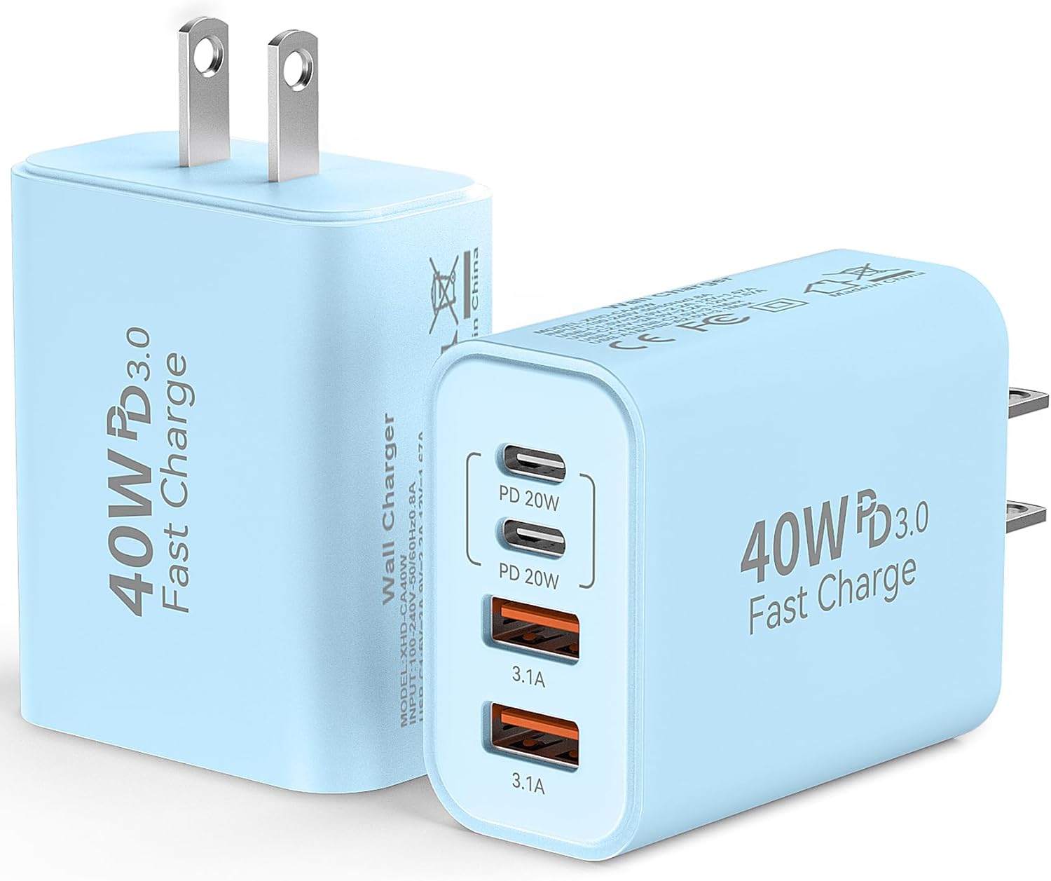 Amazon.com: USB C Wall Fast Charger Block, 40W 4-Port Type C Charger ...