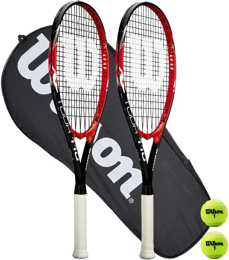 Wilson Tour Slam Tennis Racket x 2 + 3 Tennis Balls : Amazon.co.uk ...