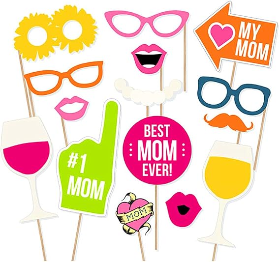 Amazon.com: Happy Mother's Day Photo Booth Props Kit - Best Mom Ever ...