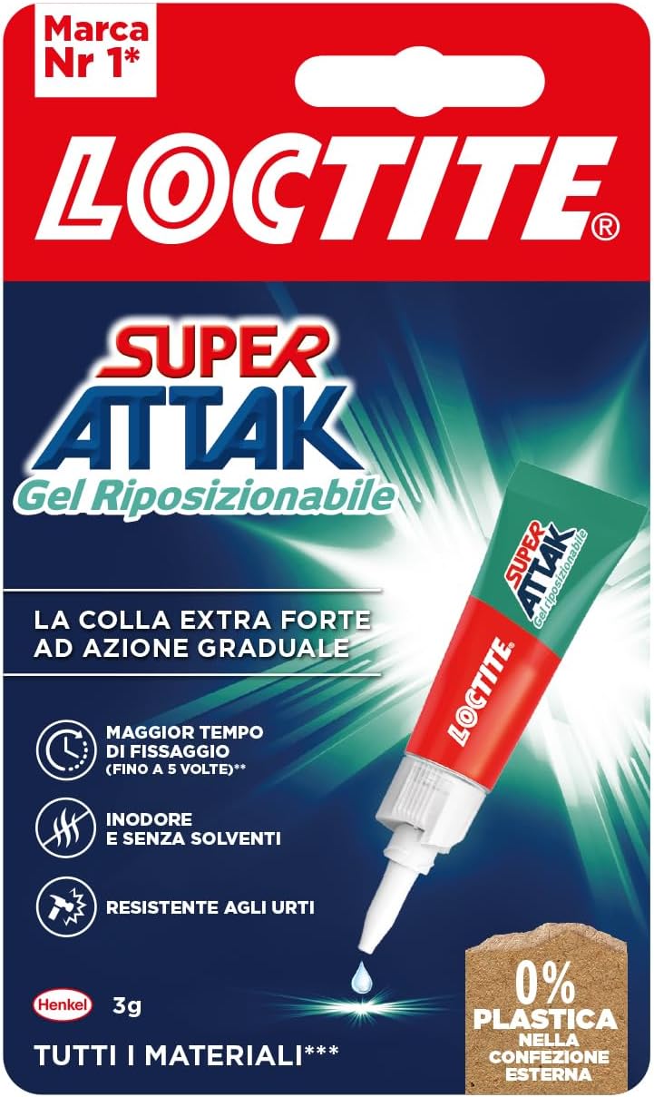 Loctite Super Attak Power Gel, Colla liquida trasparente e istantanea ...