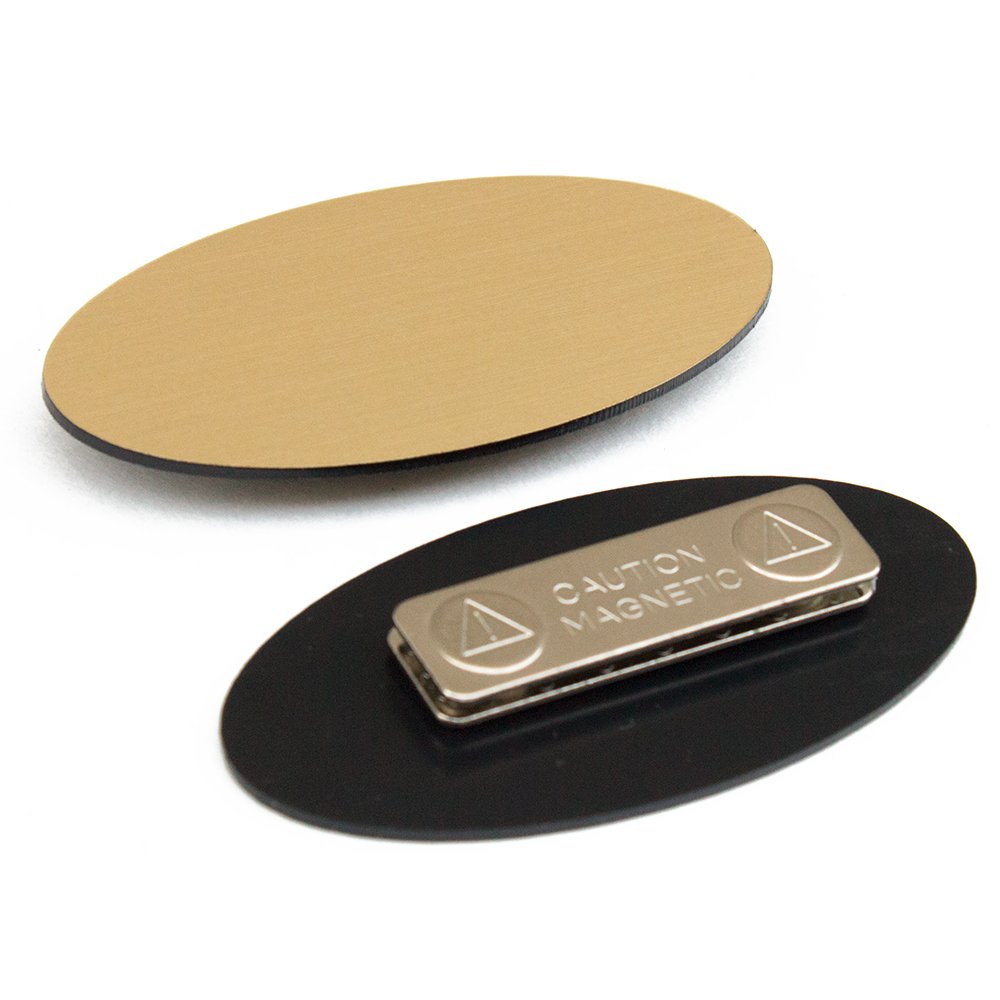 Oval Name Badge Blanks with Magnet - 10 Pack (Brushed Gold) : Amazon.in ...