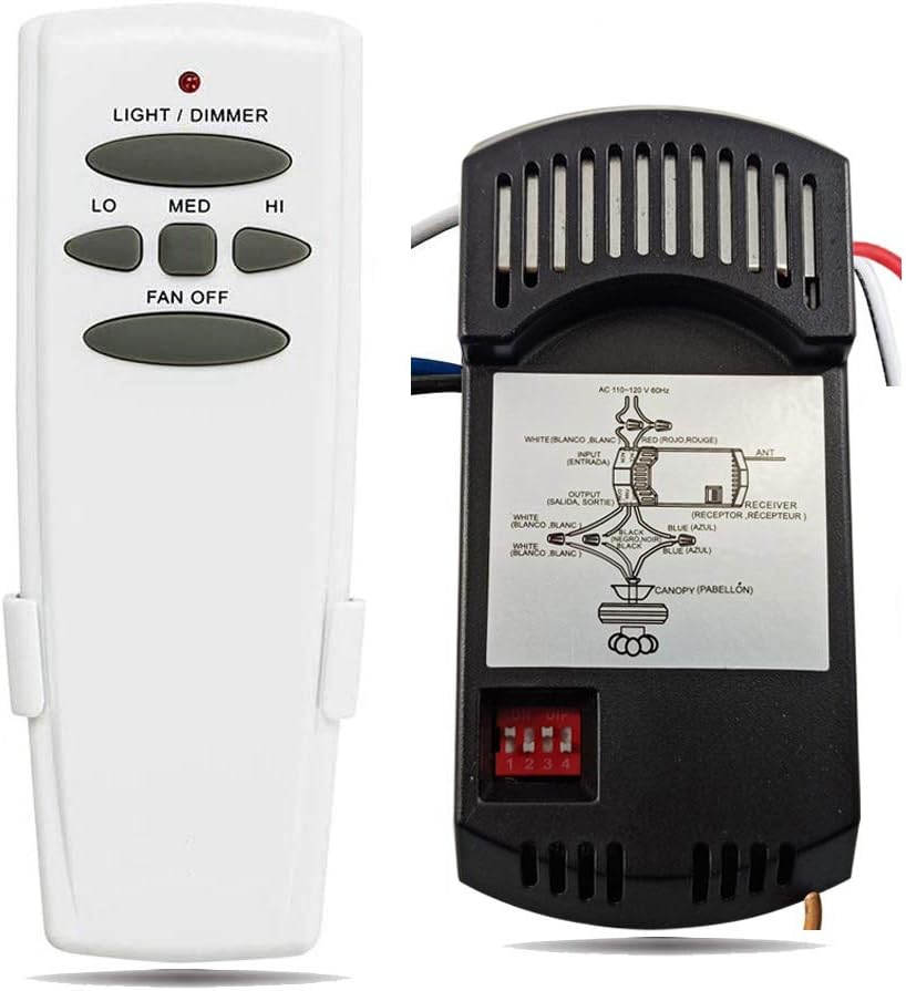 Universal Ceiling Fan Remote Control Kit with dimmer for AC 3-Speed ...