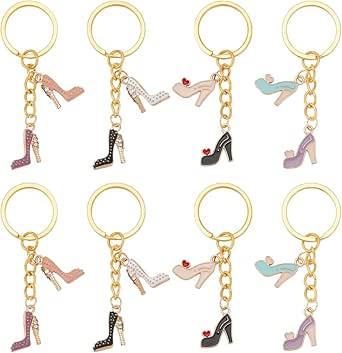 FINGERINSPIRE 8PCS High Heel Shoes Pendant Keychains Enamel Pendant ...