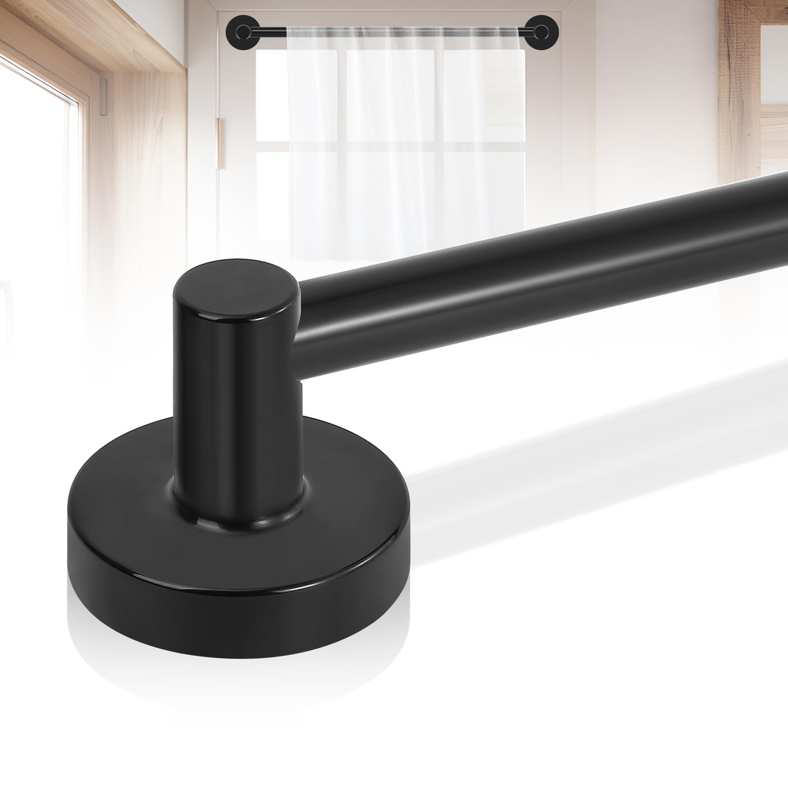 Amazon.com: Magnetic Curtain Rod 16-28 inch,Black Magnetic Curtain Rod ...