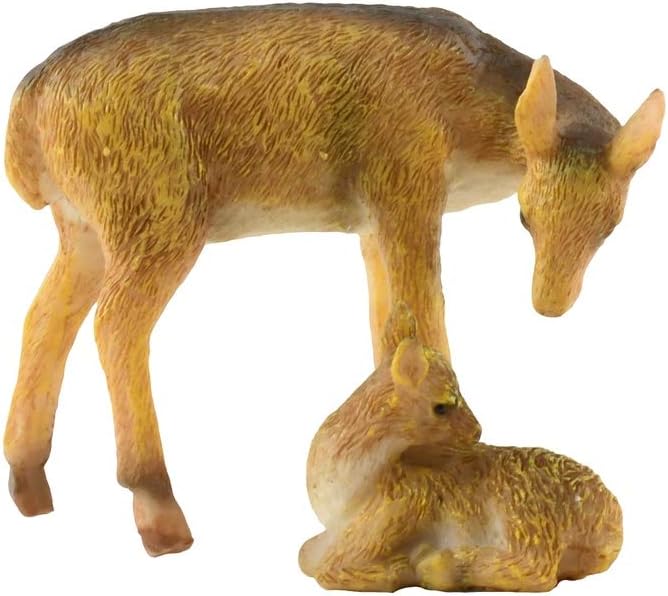 Amazon.com: Mother Doe and Baby Fawn Miniature Fairy Garden Resin Deer ...