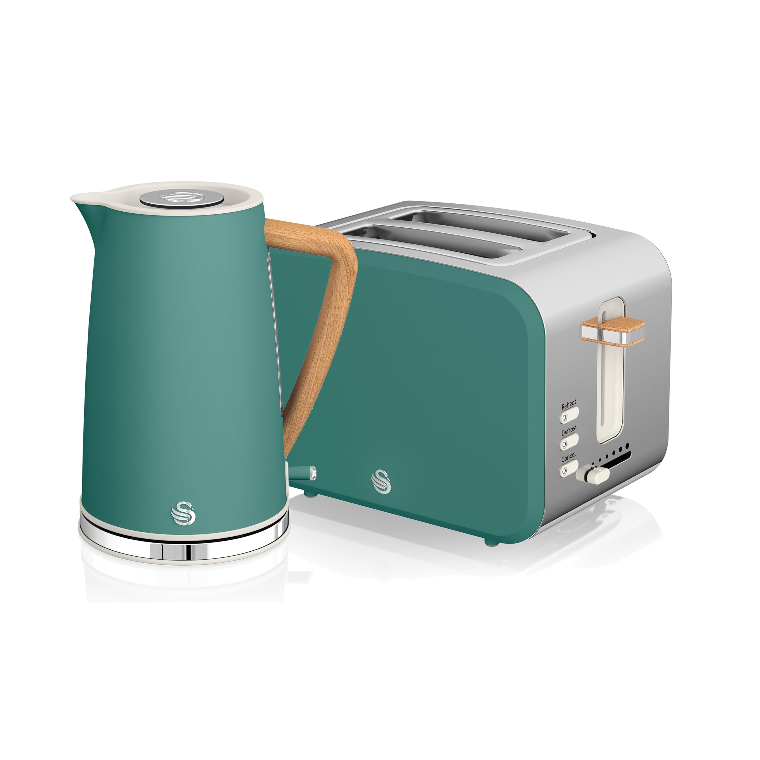 Swan Nordic Kitchen Set, 1.7L Fast Boil Kettle and 900W 2-Slice Toaster ...