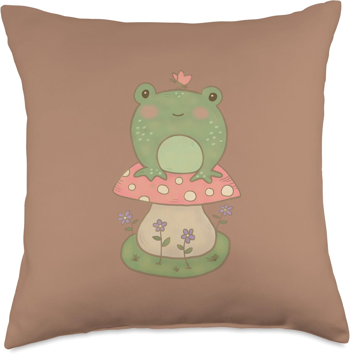 Amazon.com: Cute Cottagecore Frog on Mushroom by GB Frog Mushroom ...
