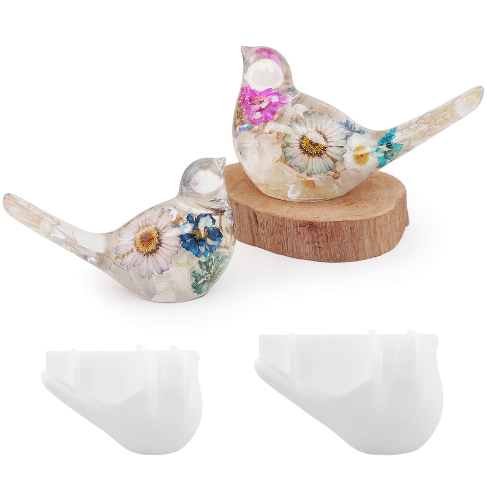 Amazon.com: 2Pcs Bird Resin Molds, Bird Silicone Epoxy Molds, 3D Animal ...