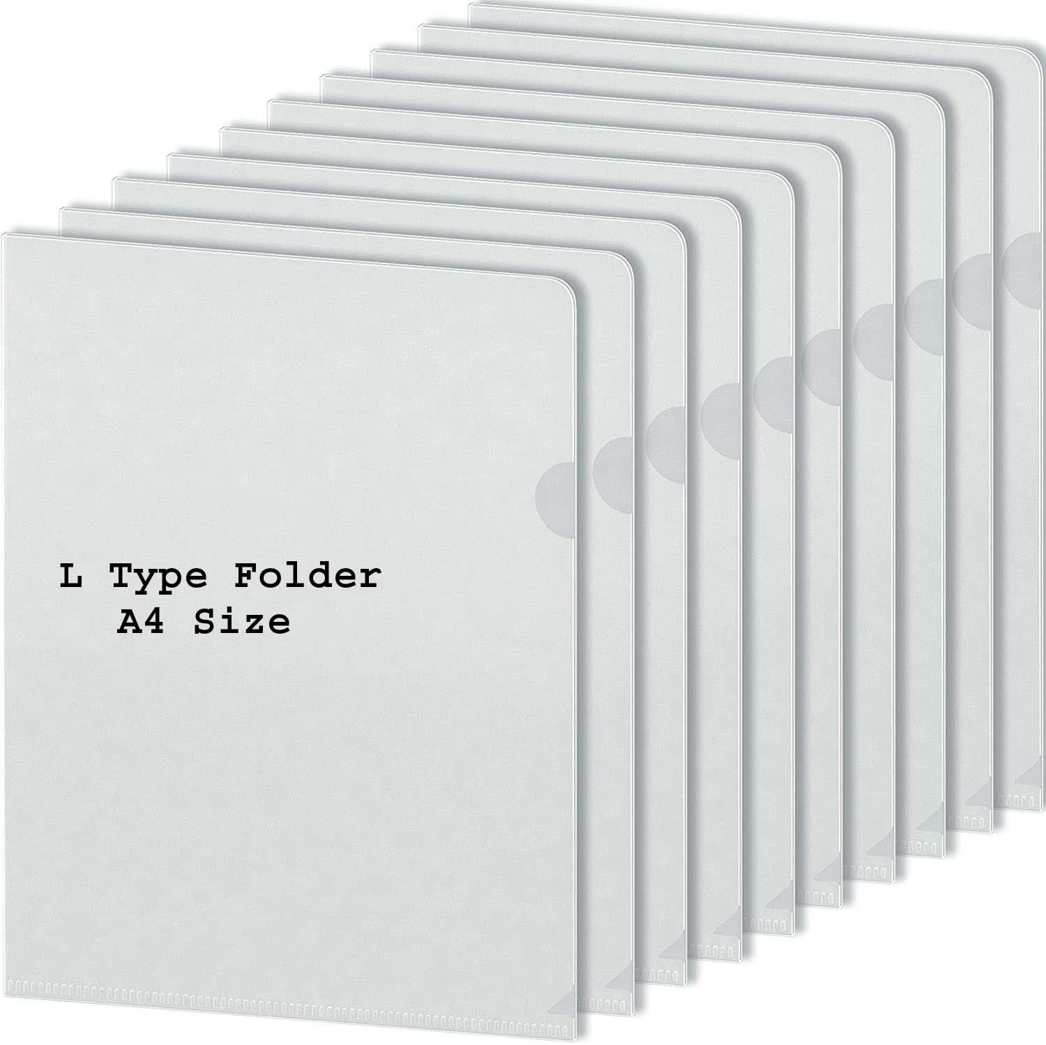 GreatDio L Folder File | A4 Size Durable Clear Transparent Plastic File ...