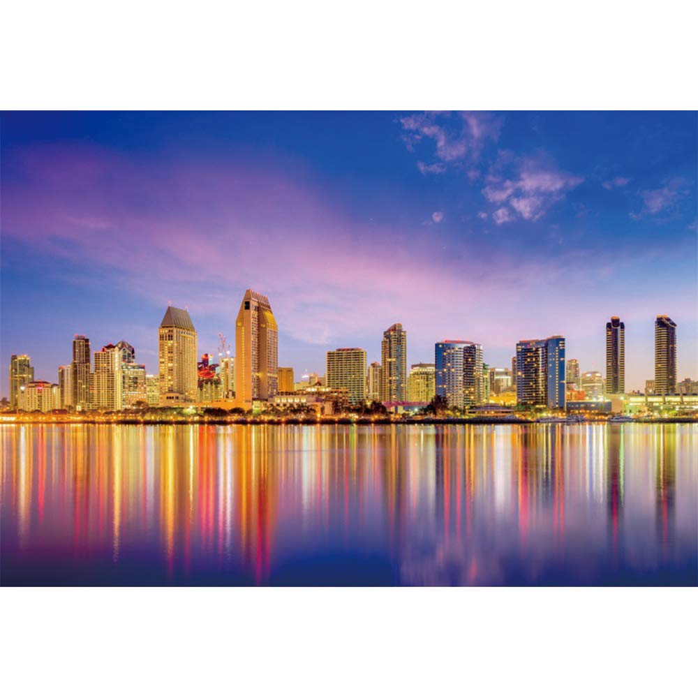 Yongfoto 6x4ft City Backdrop Sunset Backdrop River Buildings Skyline ...