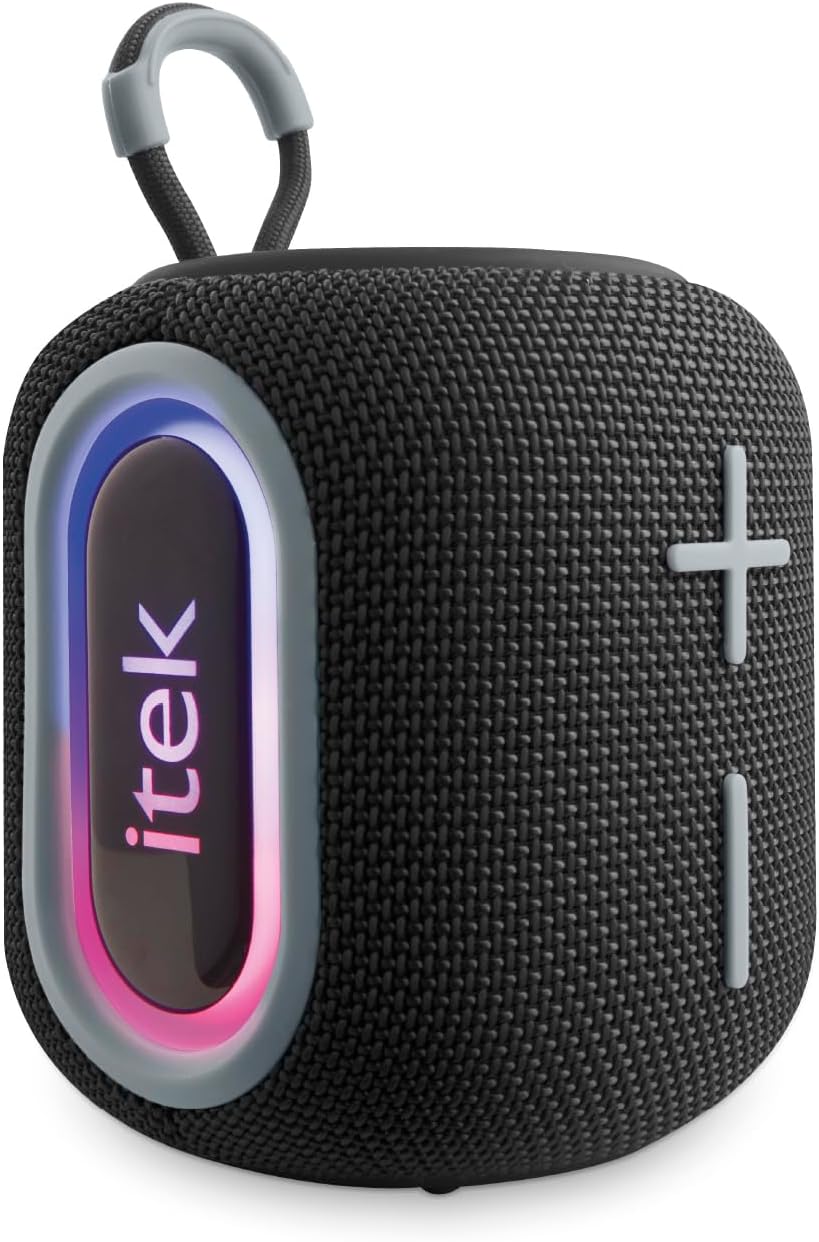 iTek I58084BLK Vibes Wireless Bluetooth Speaker with 7 Multi-coloured ...