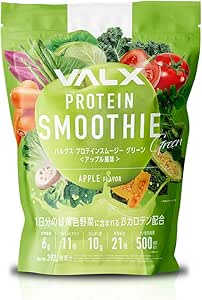 Amazon | VALX バルクス プロテインスムージー [12gのプロテイン＋1日分のビタミン＋ナノ型乳酸菌500億個] ペプチド 置き換え ダイエット 392g グリーン アップル風味 ...