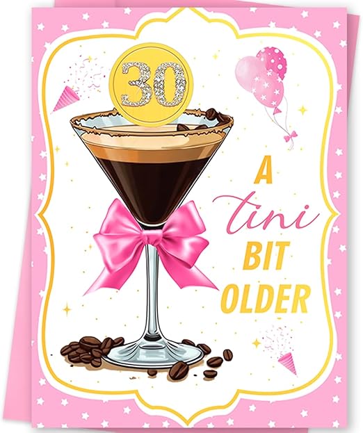 Amazon.com: MOROLURU Espresso Martini 30th Birthday Card Gifts for ...