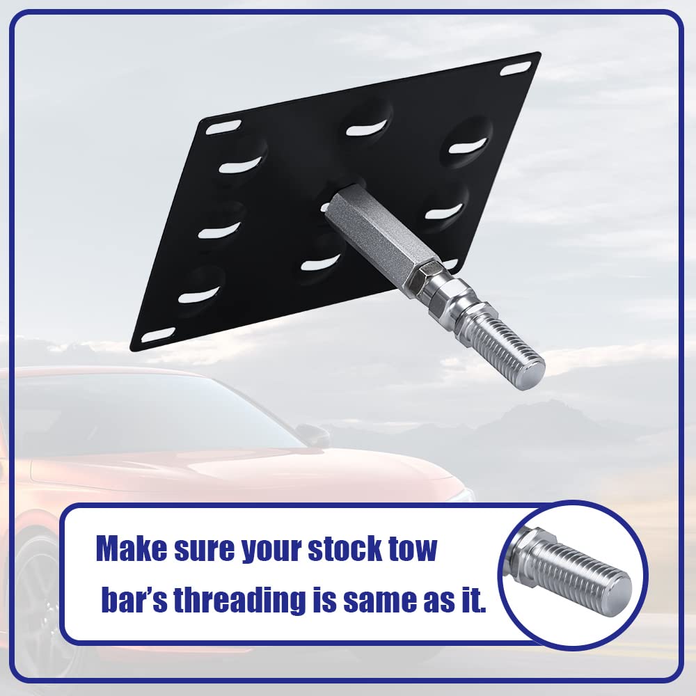 Snapklik.com : PTNHZ Aluminum Front Bumper Tow Hook License Plate ...