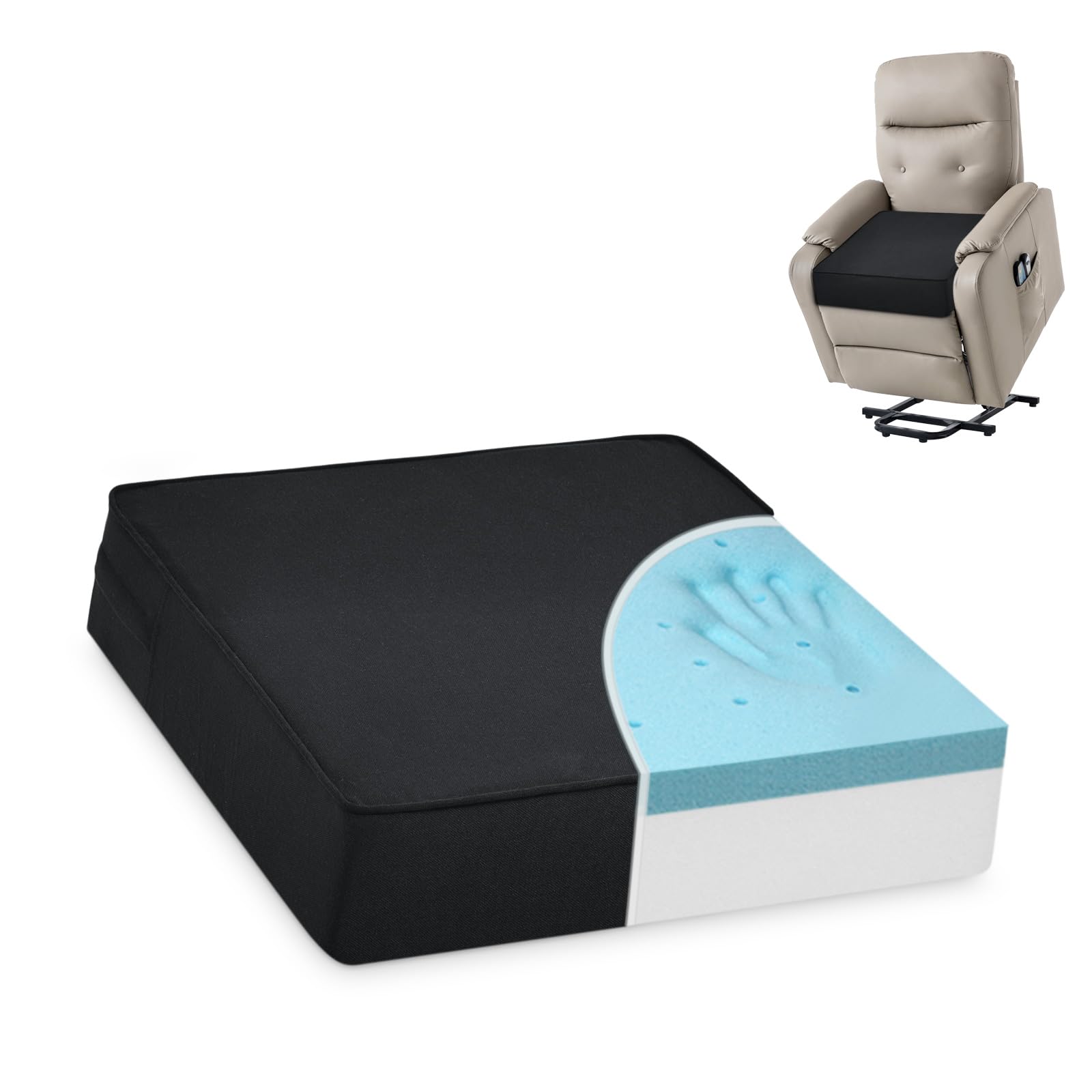 Amazon.com: Shinnwa Gel Memory Foam Recliner Cushion for Elderly, Dual ...