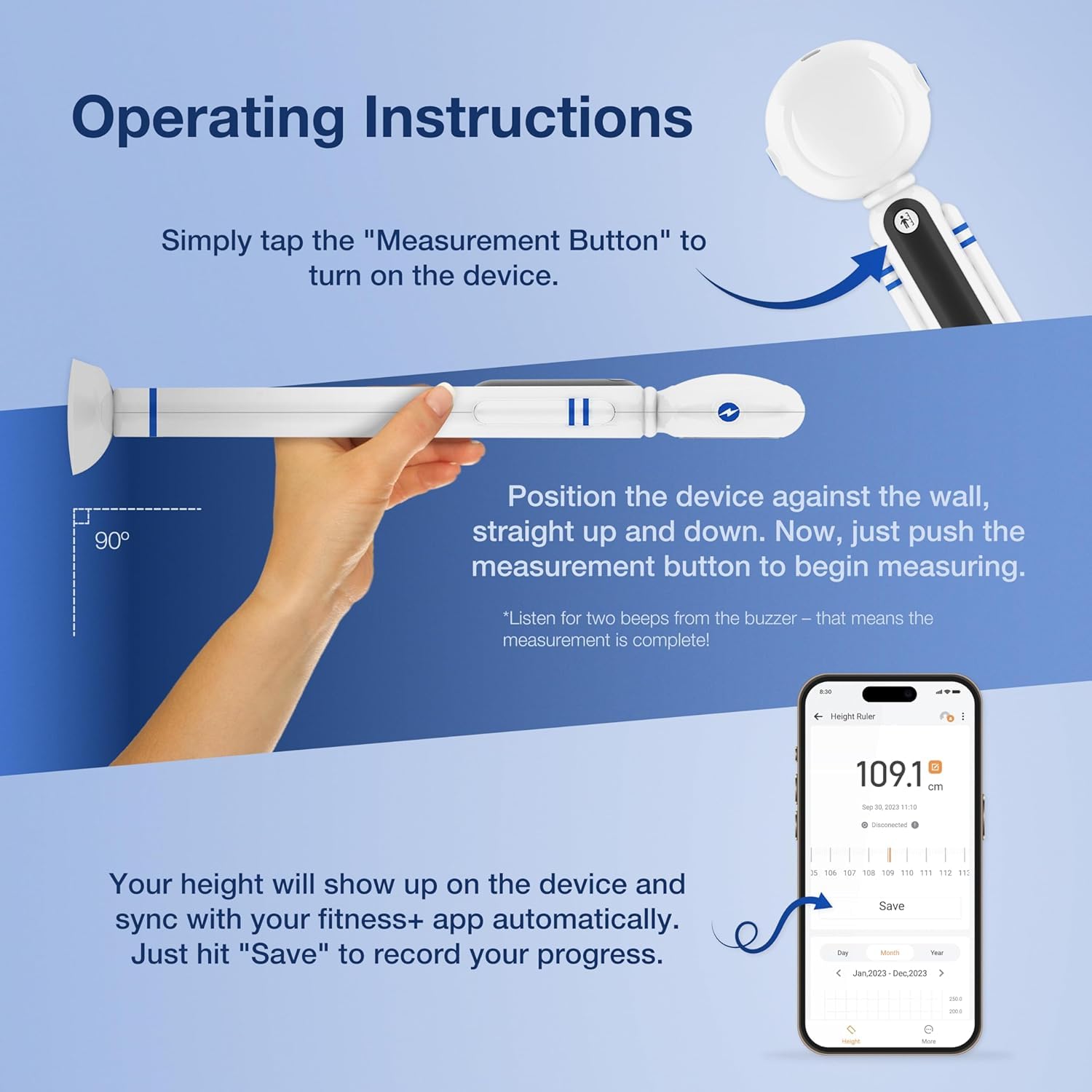 Height Measurement Growth Smart Digital Height Measuring Device For ...