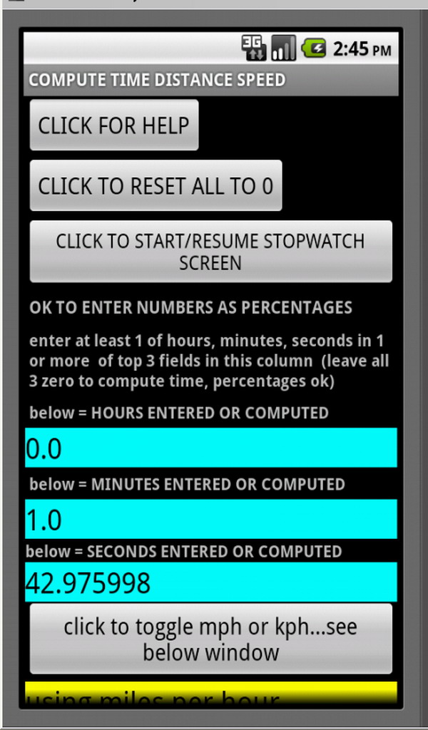 STOPWATCH WITH SPEED DISTANCE COMPUTE - App on Amazon Appstore