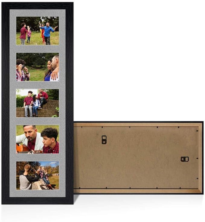Procut Global 26X8 Black Photo Frames For Multiple Pictures with Silver ...