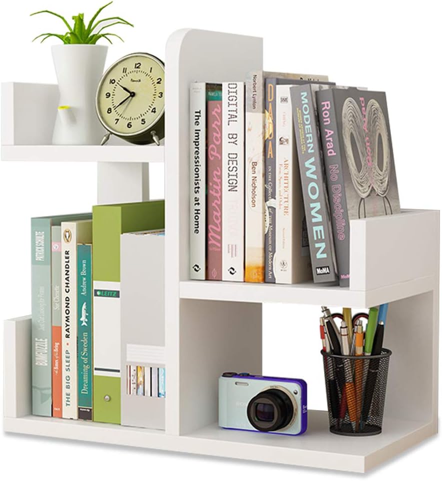 Amazon.com: JXIN-SMIF Wood Desktop Bookshelf Desktop Organizer Office ...