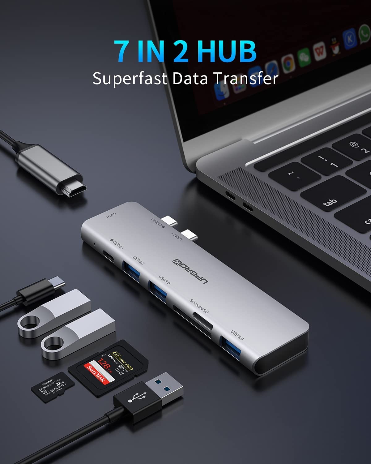Snapklik.com : Upgrow 7-in-2 USB C Adapter