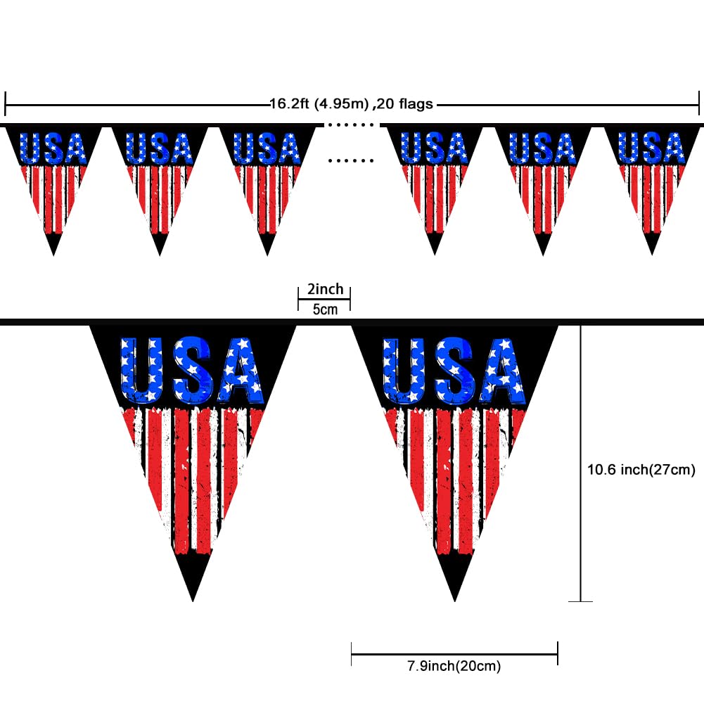 American Flag Pennant Banner Printable