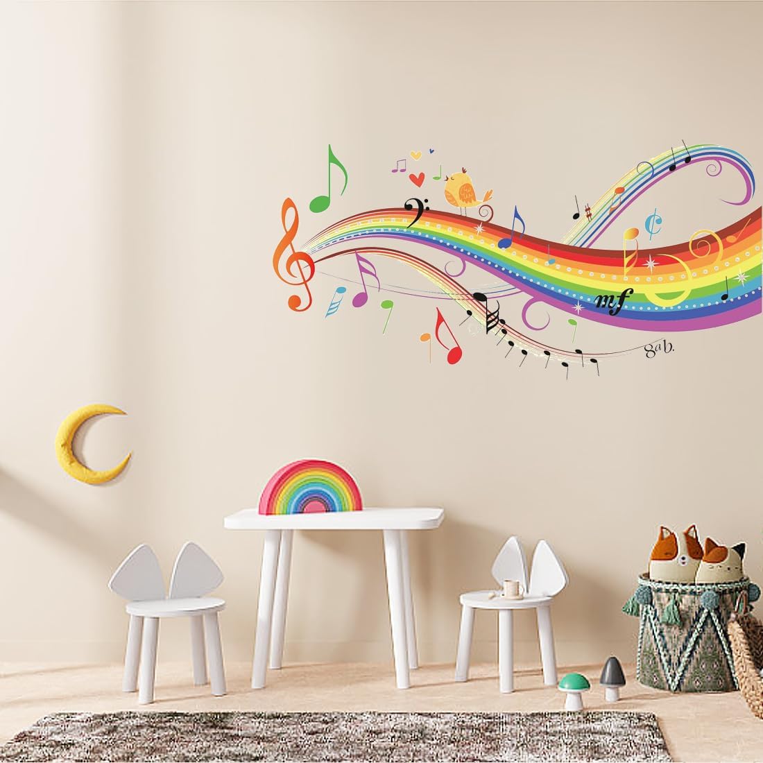 SUPERDANT Colorful Music Trees Wall Sticker Music Theme DIY Art Vinyl ...