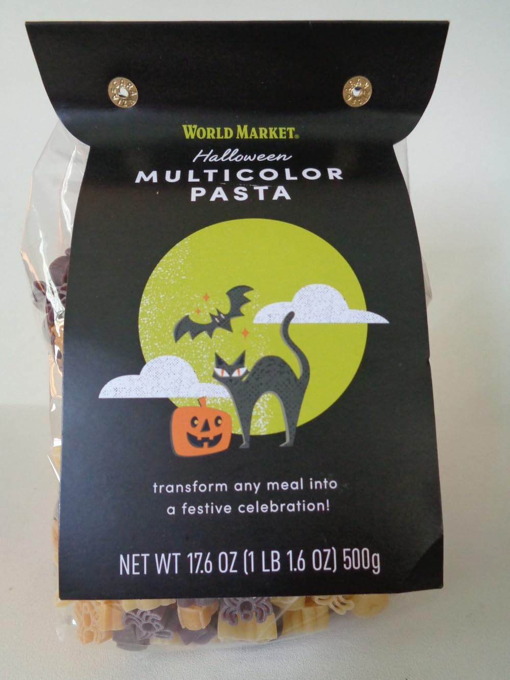 Amazon.com : 1 Pack Halloween Pasta, Witch, Bat & Pumpkin Shapes, 17 ...