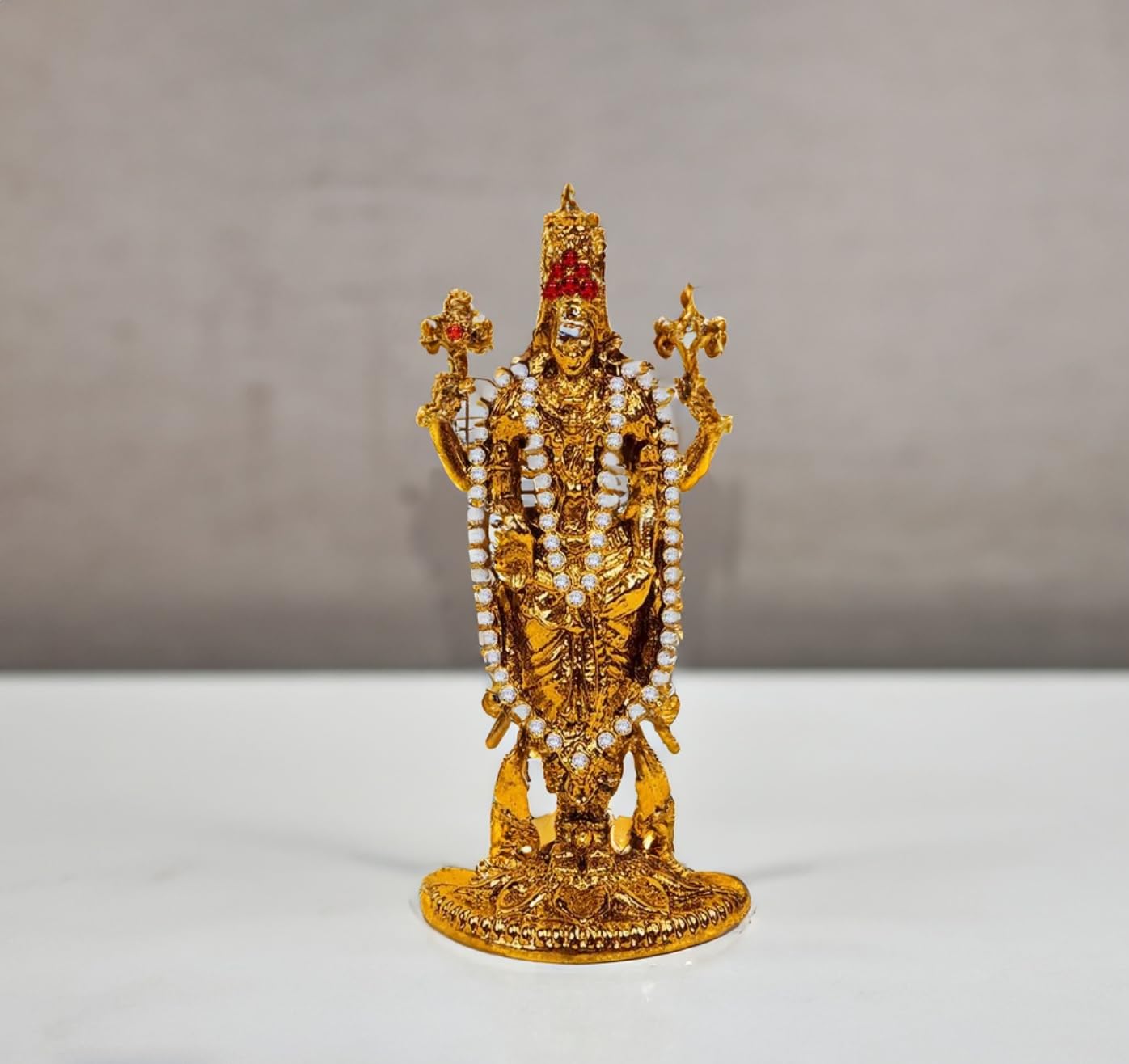 Buy Uniqon RHRI0316-11 Tirupati Balaji/venkateswara White Stone Mala ...