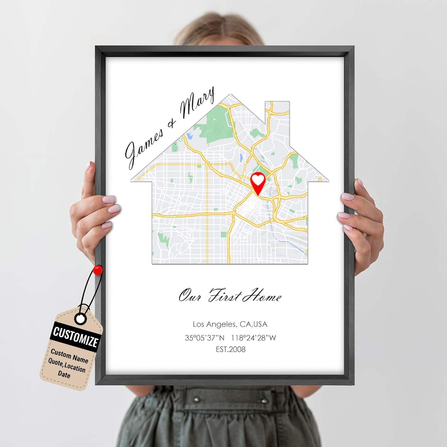 Amazon.com: W WHEEL UP Our First Home Map Print, Personalized New Home ...