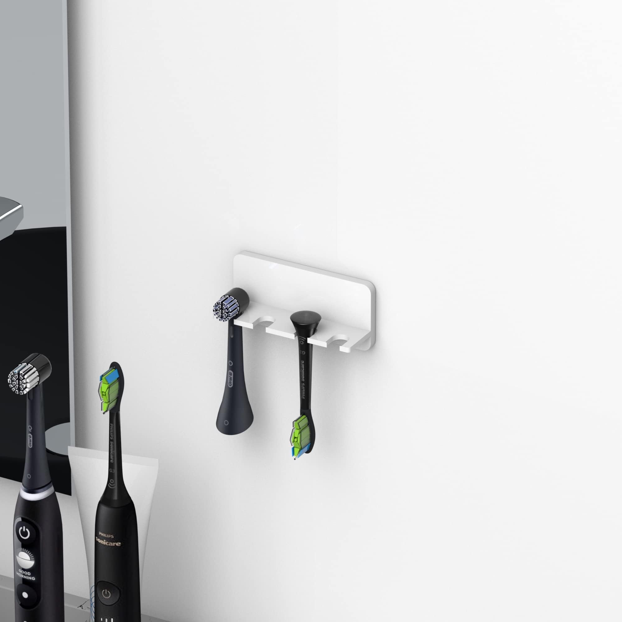 Gloss White Electric Toothbrush Head Holder/Wall mounted Heads Holder ...