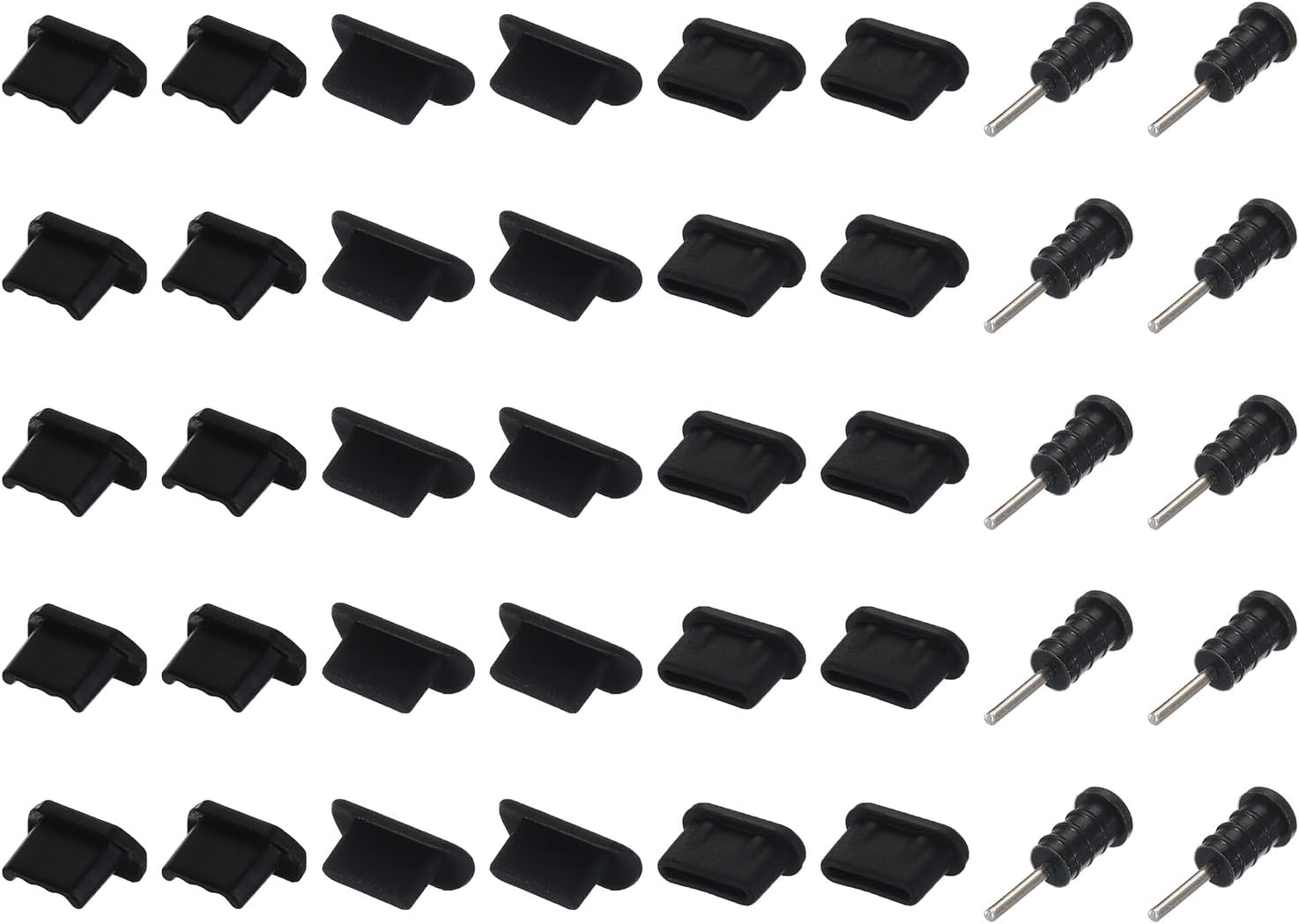 30x USB Dust Cover Port Plugs, 6 Types Silicone USB Cap Port Stopper ...