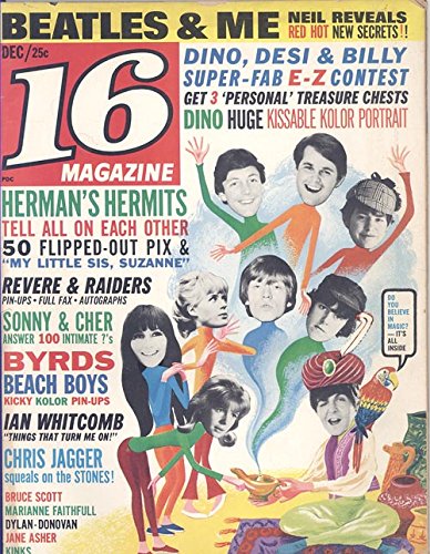 16 Magazine December 1965 Lovin' Spoonful Beatles Byrds Chris Jagger ...