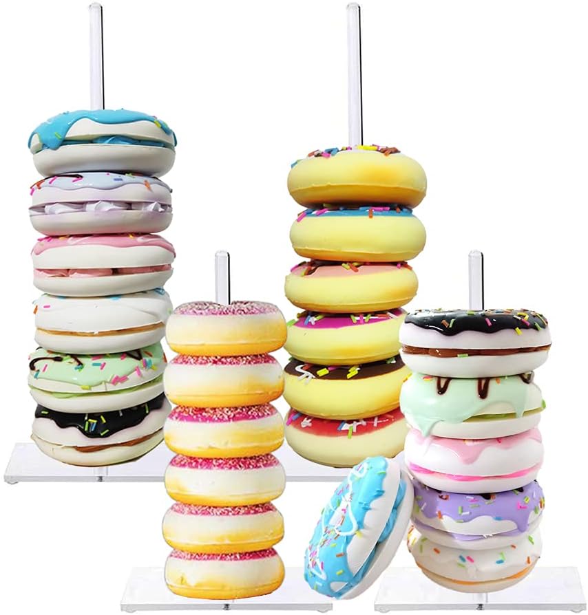 Amazon.com: OLAJUNE Acrylic Donut Stands,Clear Acrylic Bagels Holder ...