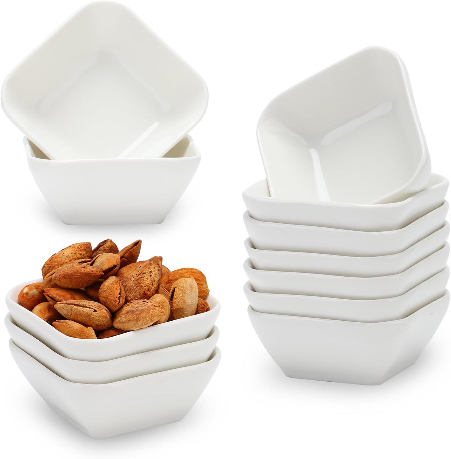 Amazon.com: RFSLDUN Square 3oz Set of 12PCS White Ceramic Dip Mini ...