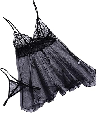Amazon.com: Zzalalana Lingerie for Women Sexy Naughty Lace Chemise ...