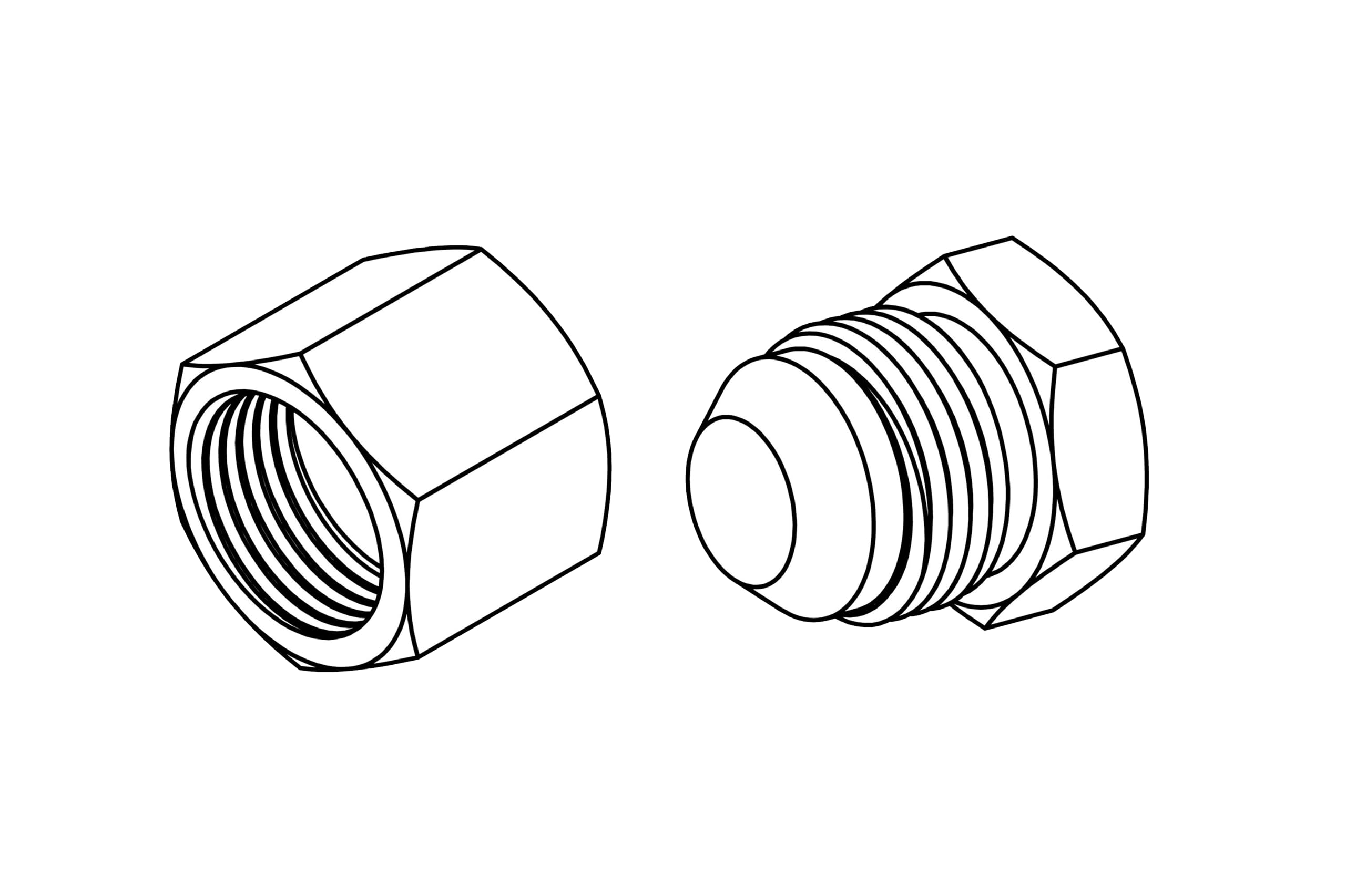 Amazon.com: 3/8" JIC Hydraulic Hose Fitting Cap & Plug : Industrial ...