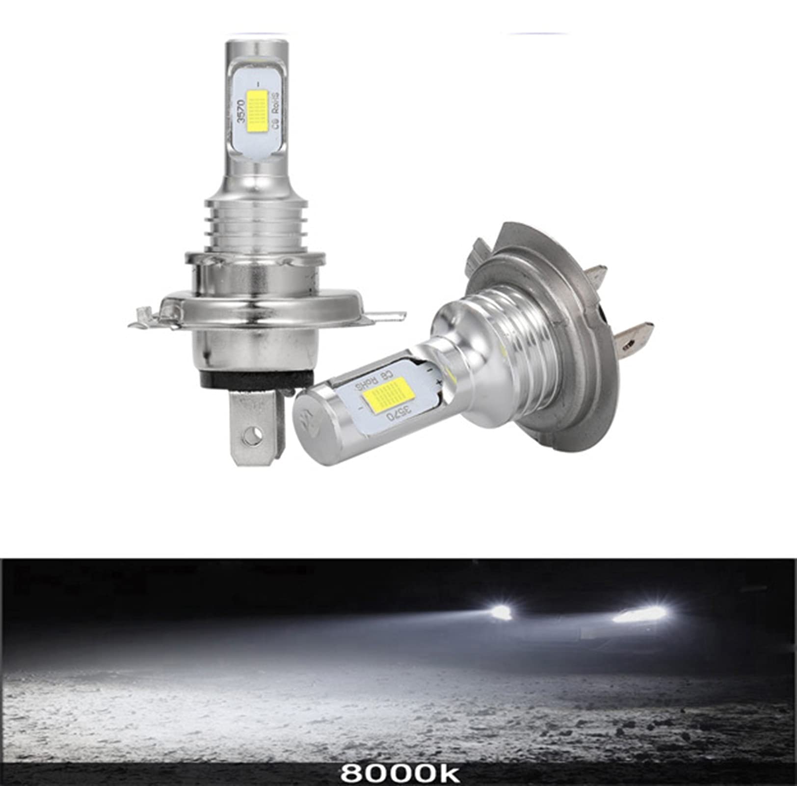 Buy Headlights 2PCS H4 H7 H11 H11 H1 Turbo LED سيارة المصباح المصابيح ...