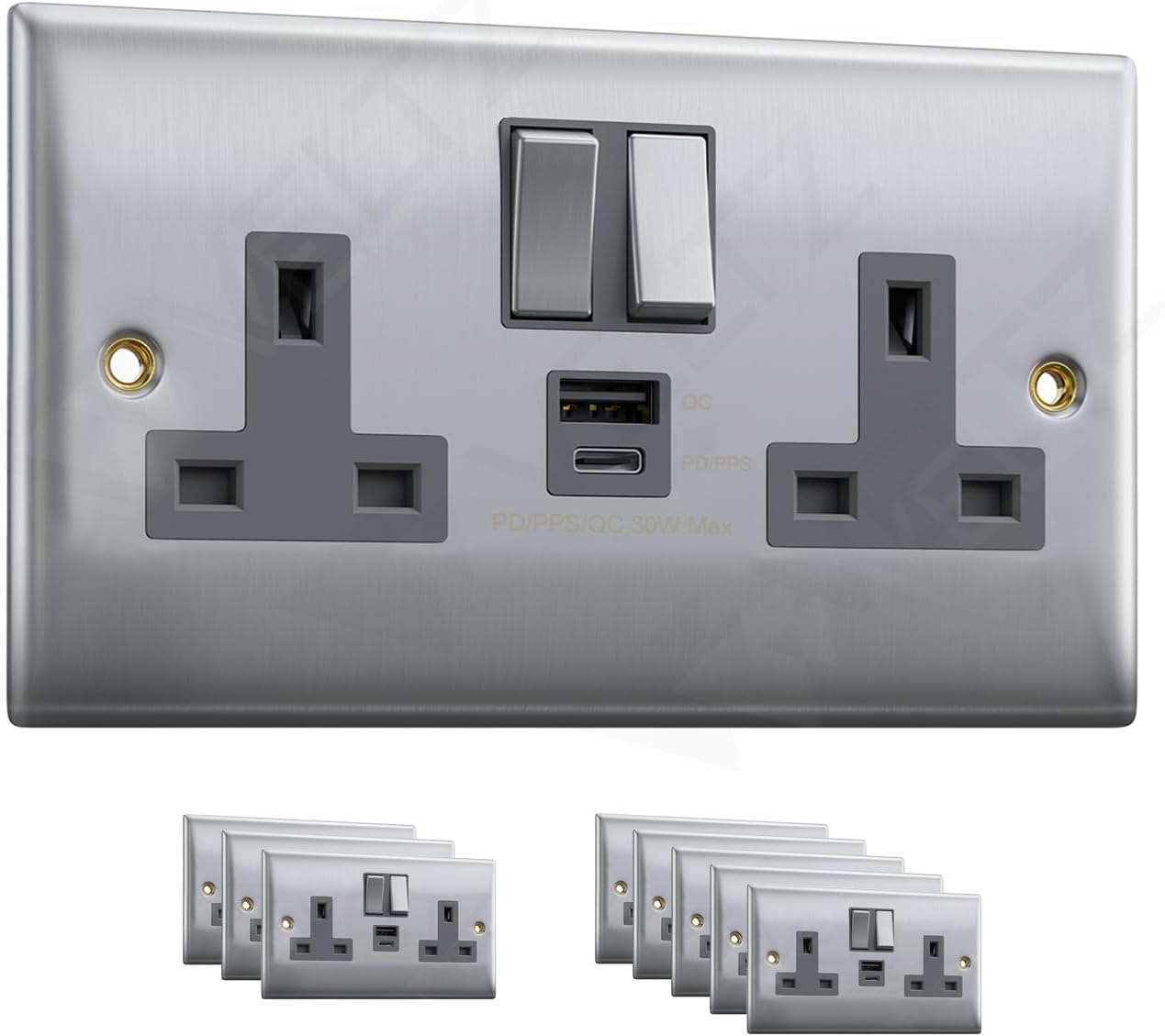 BG Electrical 822U3 Double Socket with 2 X 3.1Amp USB Sockets-30 Year ...