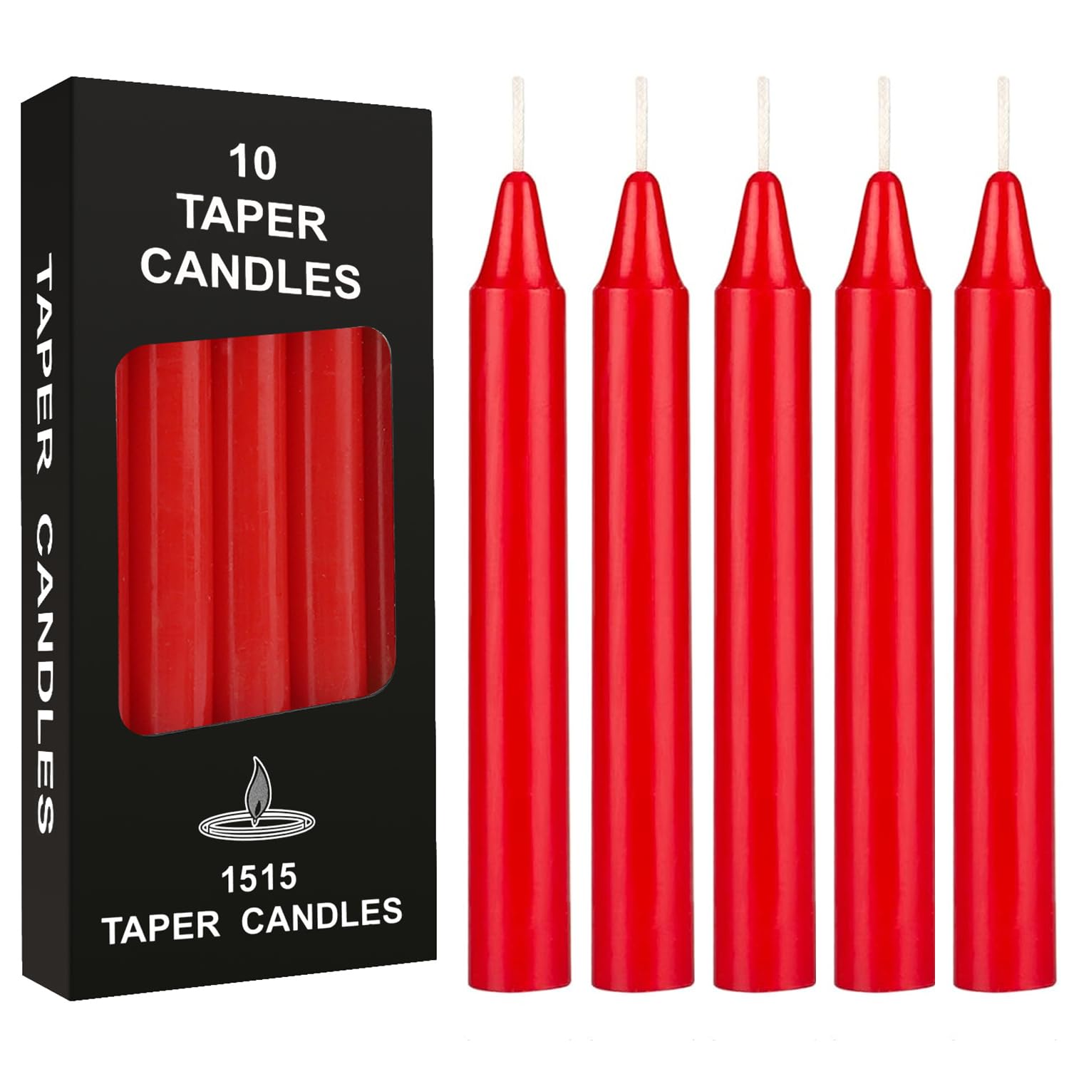 Red Candles Dinner Candles Tapered Candles, 10 Pcs Dripless Candle ...