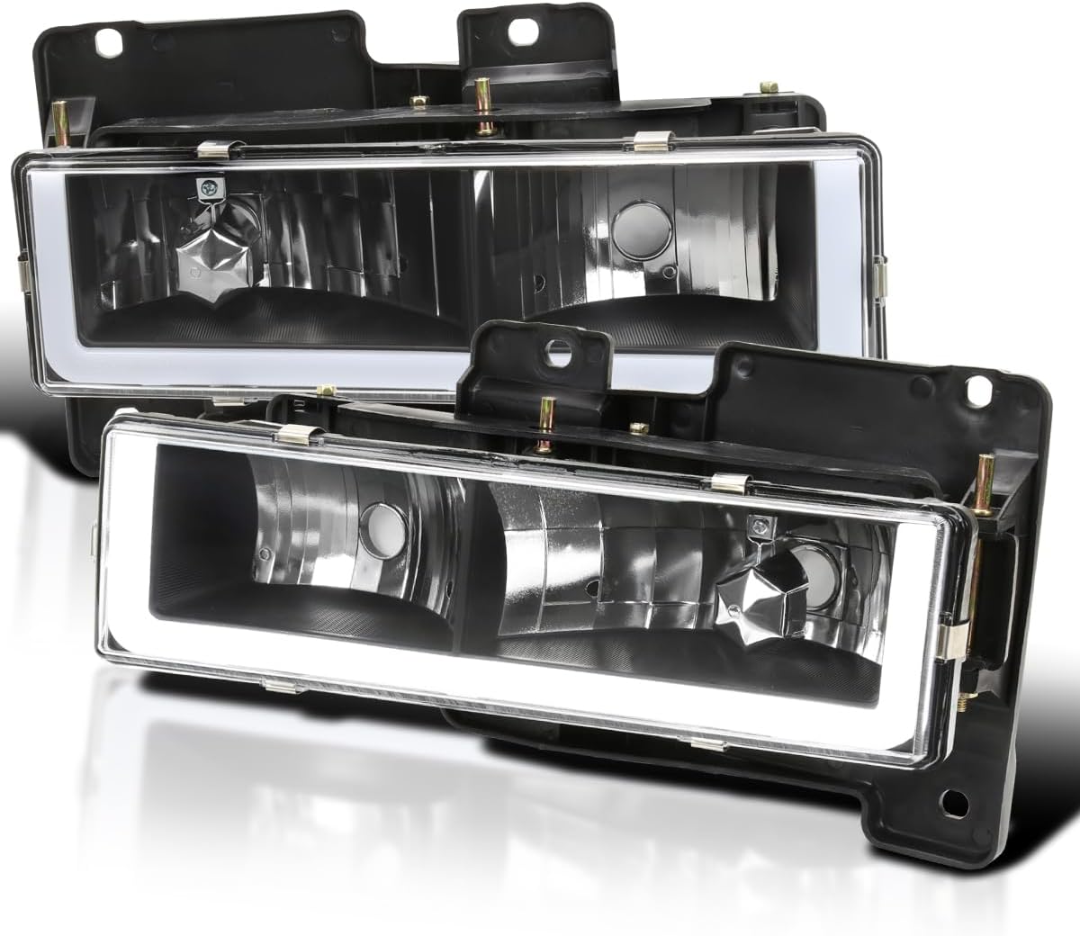 Amazon.com: ADCARLIGHTS Headlight Assembly for 1988-1998 Chevrolet C/K ...