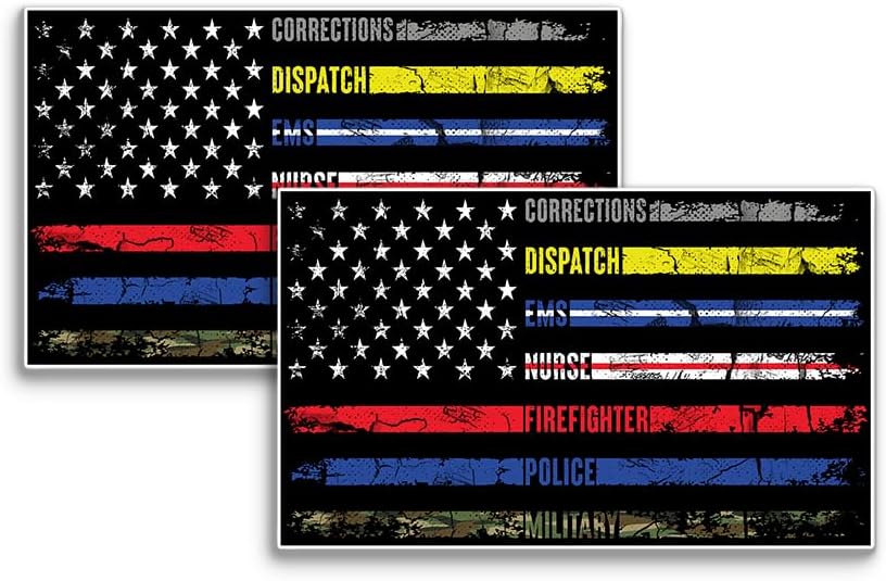 Amazon.com: American Flag Thin Blue Red Sliver EMS Firefighter Dispatch ...