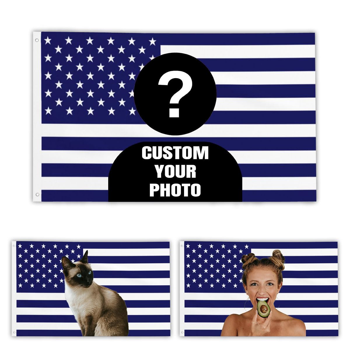 Amazon.com : Custom Flags Blue American 3x5ft Personalized Flag Design ...