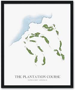 Amazon.com: 19THHOLESPORTS - Framed Golf Course Map - Wall Art, Golf ...