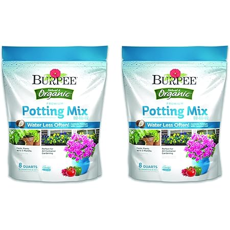 Amazon.com: Burpee, 9 Quarts | Premium Organic Potting Natural Soil Mix ...