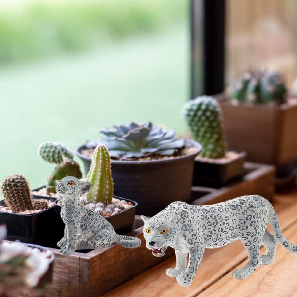 Buy Realistic Leopards Figurines Toys,Snow Leopard Animal Figurine,Snow ...